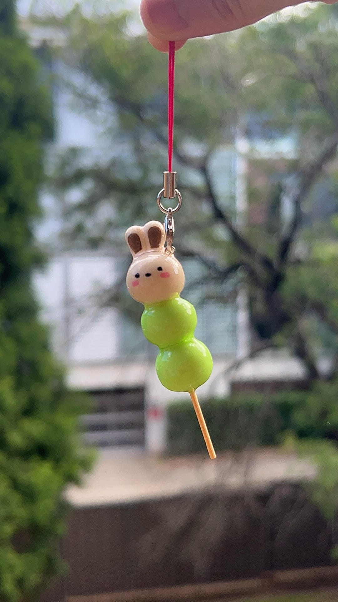 GREEN Tanghulu Lunar New Year Bag Charm Handmade Polymer Clay Charm ...