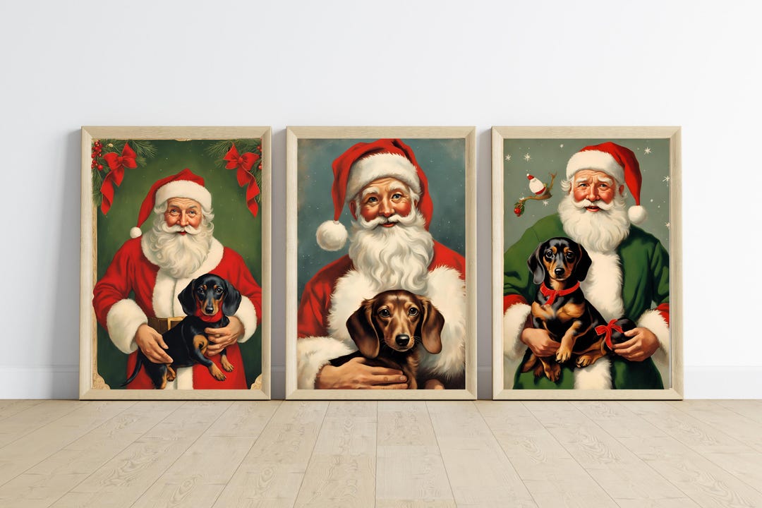 Santa Posters,santa Wall Art, Printable Holdiay Art, Holiday Art ...