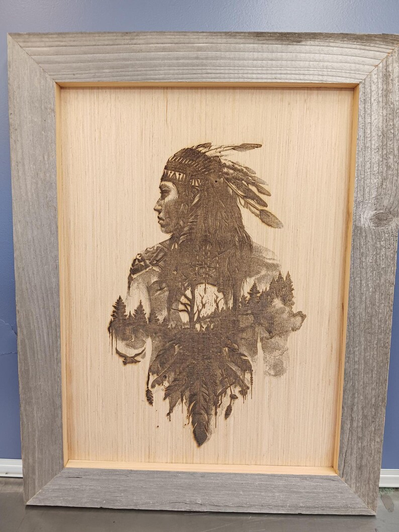 Native Woman With Beautiful Image on Her Back. 19x15 - Etsy