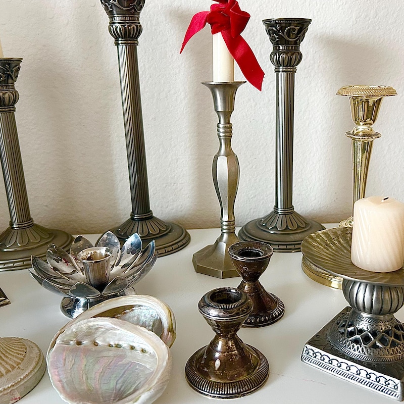 Rococo Candlestick Silver - Etsy