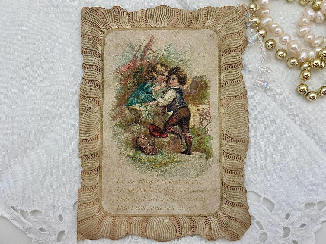 Antique Victorian Card, Greeting Card, Die-cut Lithograph Art ...