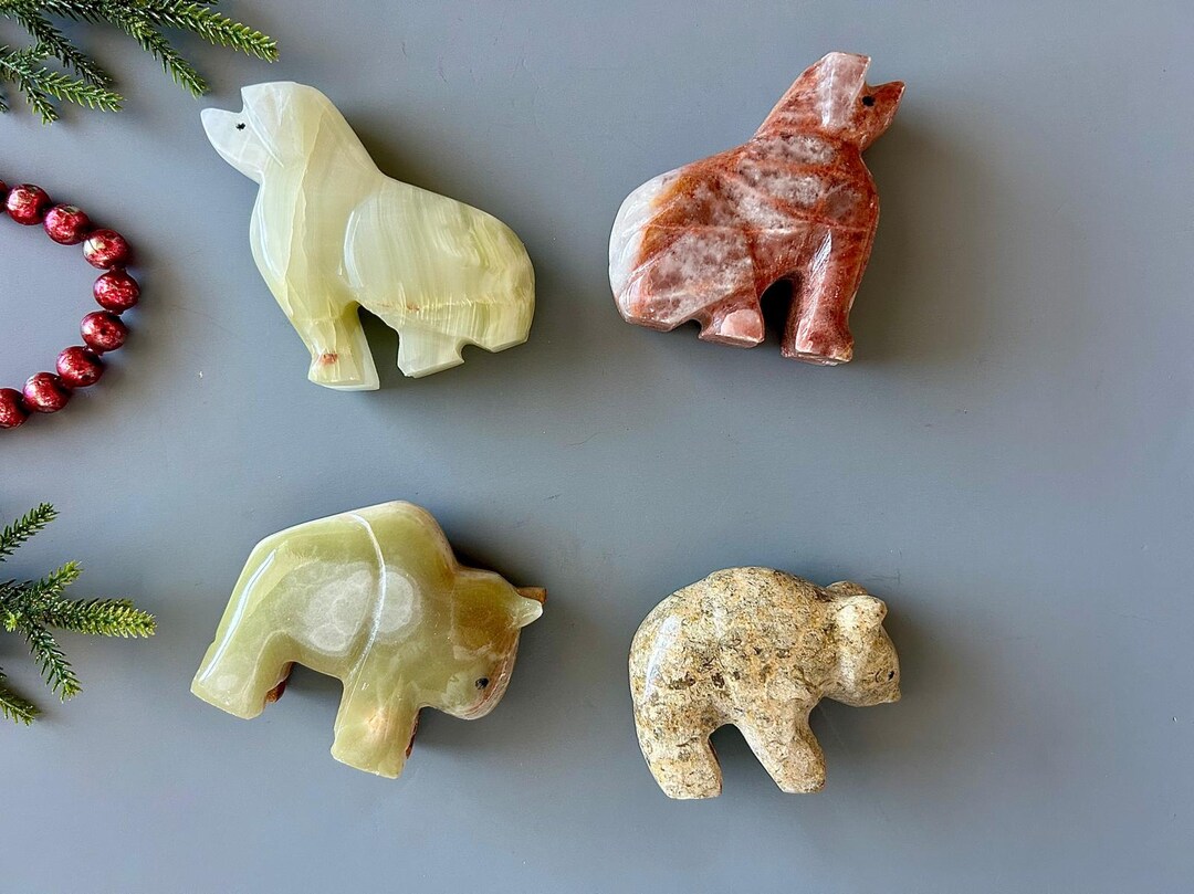 Hand Carved Animal Figurine Onyx and Stone , Mini Sculpture, Natural ...