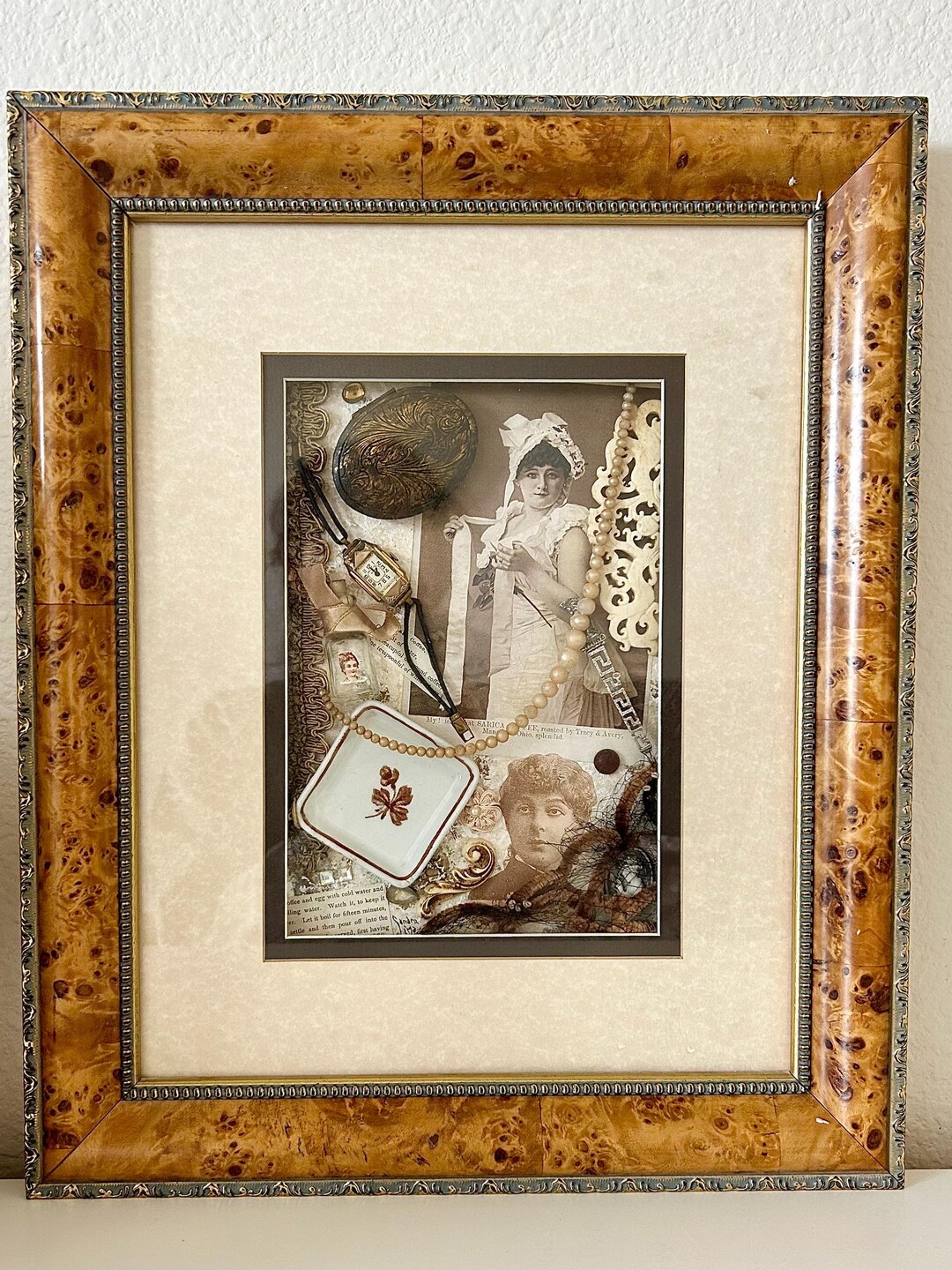 Victorian Shadow Box Collage, Mixed Media Art, Antique Ephemera ...