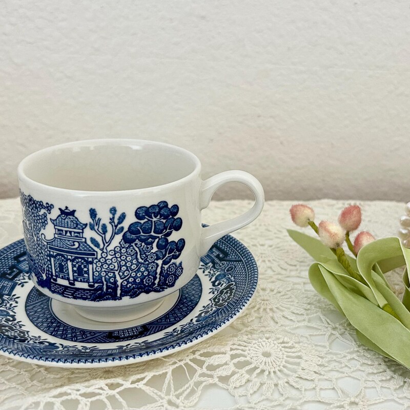 Blue Willow Teacup - Etsy