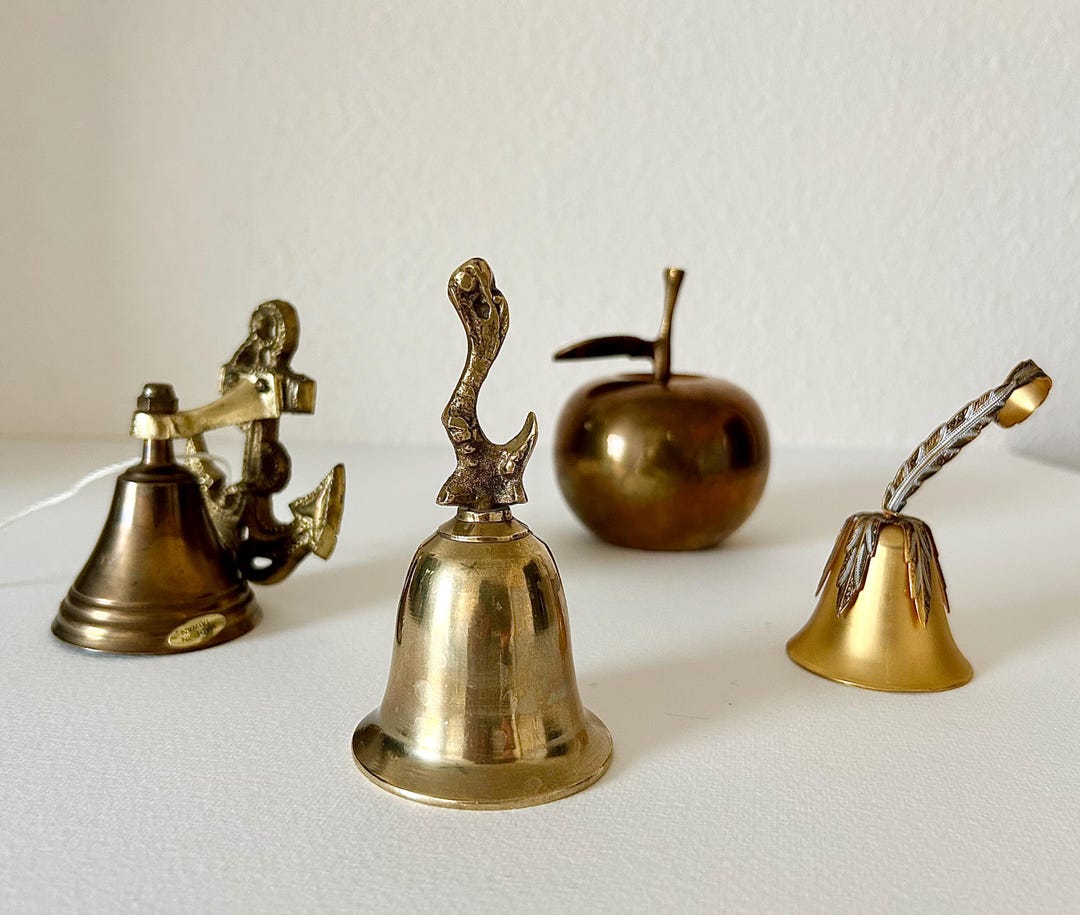 Vintage Brass Bell, Antique Collectible Hand Bell,wedding & Ceremony ...