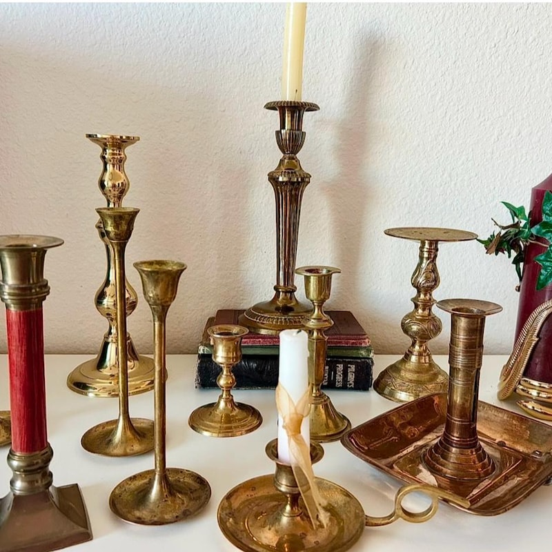 Brass Candle Holder - Etsy