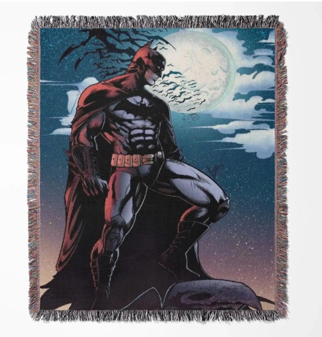 Batman Comic Woven Blanket, Superhero Fan Gift, Throw Blanket, Home ...