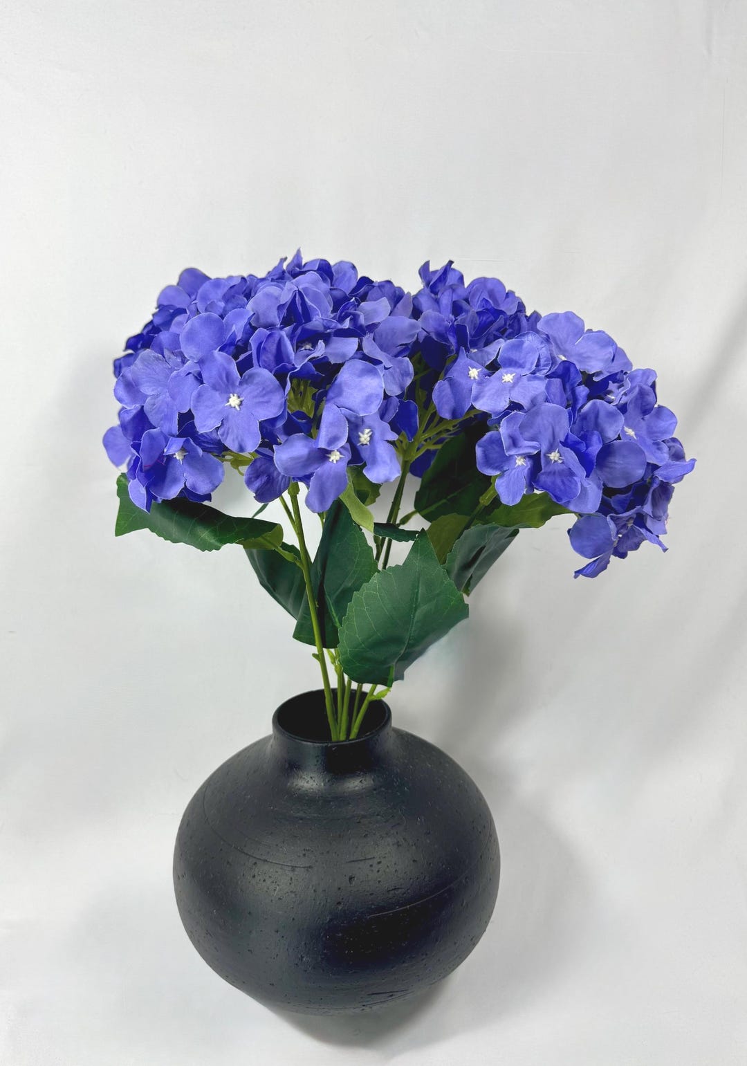 Artificial Blue Hydrangea Stem: Silk Floral Arrangement, Wedding Decor ...
