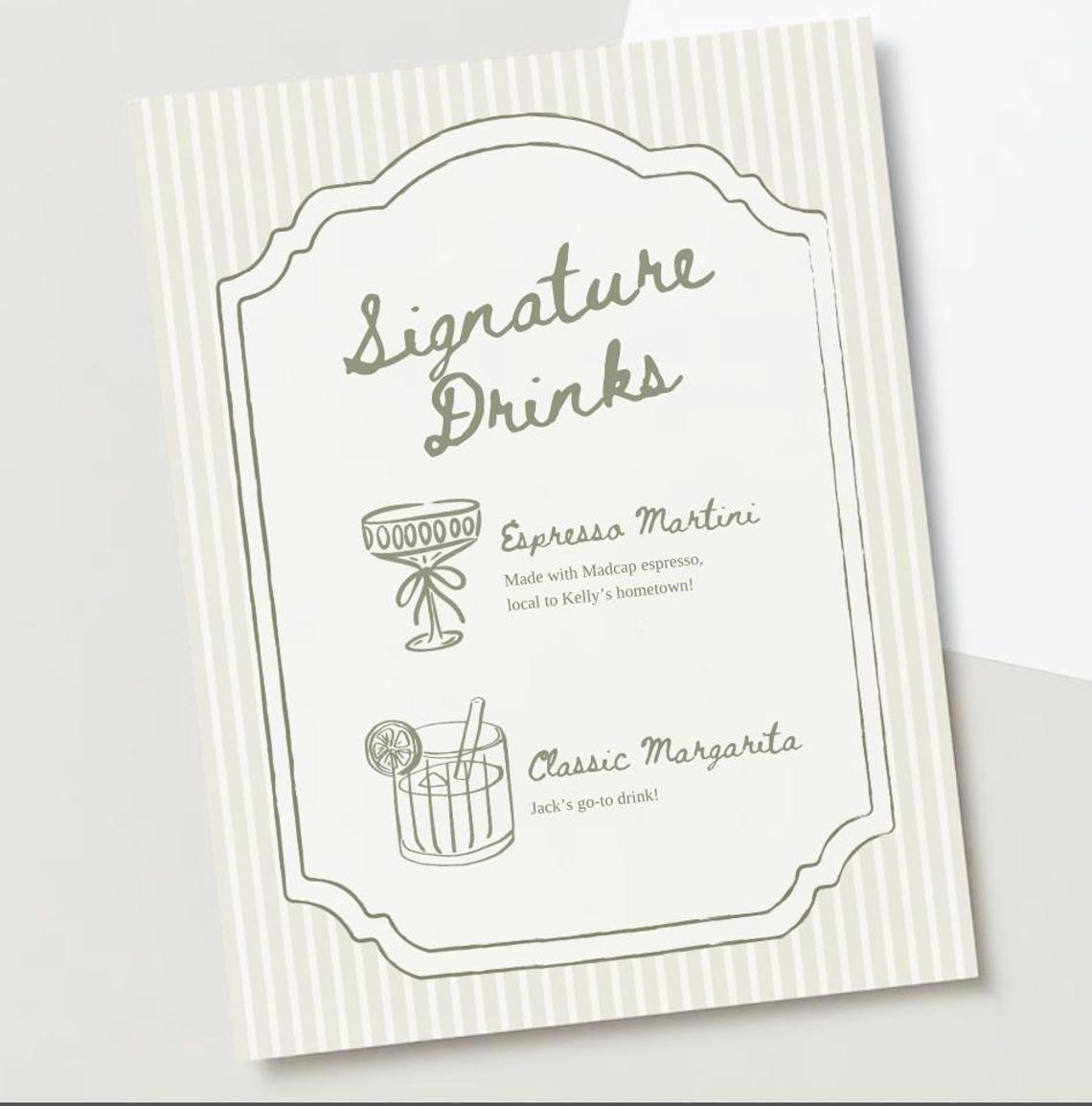 Bar Menu Signature Drinks for Wedding - Etsy