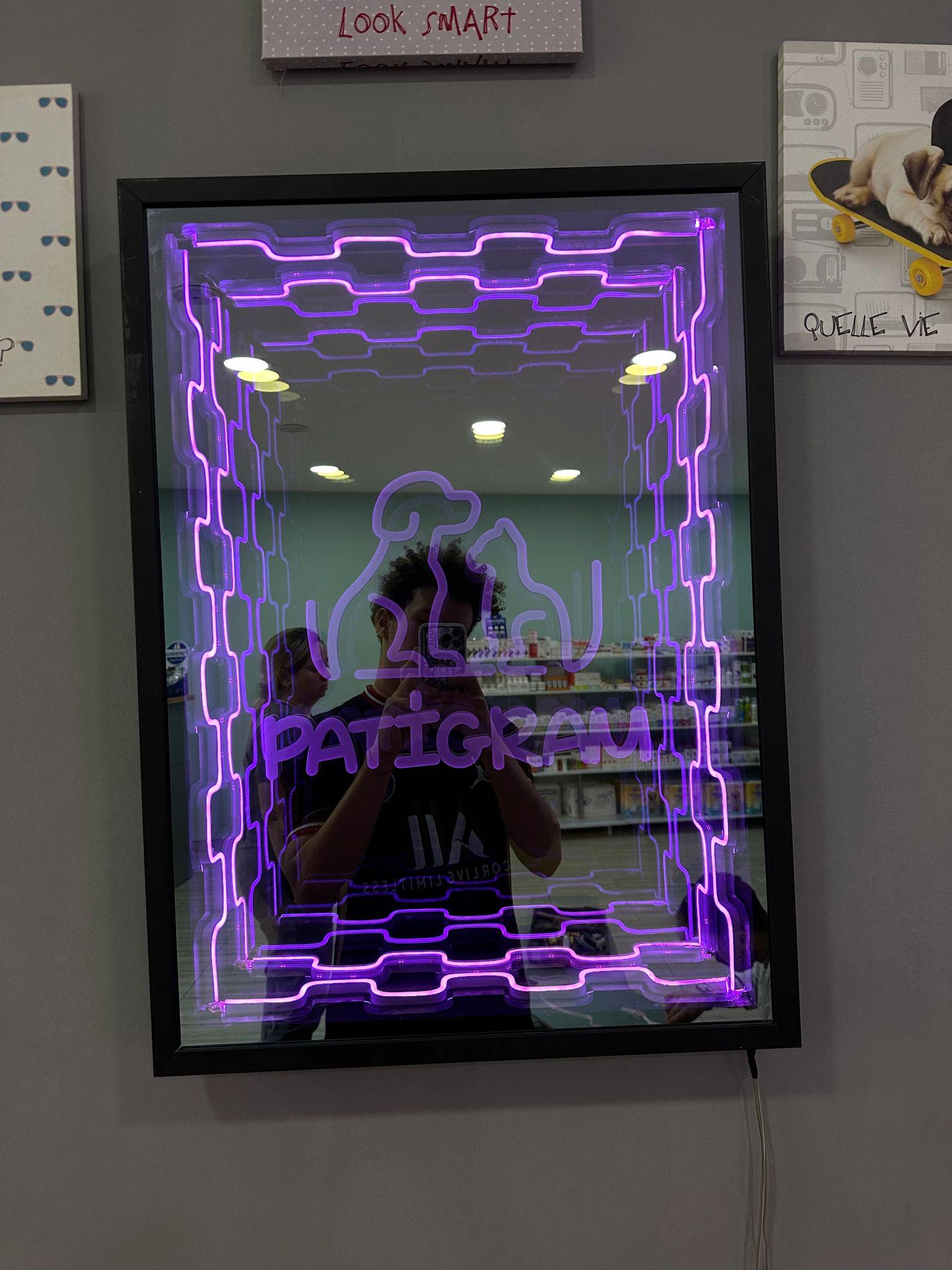 Custom Infinity Neon Mirror, Neon Mirror Wall Decor Decorative Wall Led ...