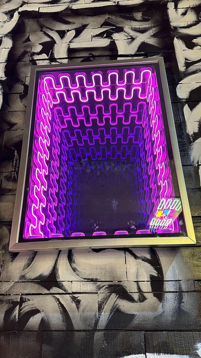 Custom Infinity Neon Mirror, Neon Mirror Wall Decor Decorative Wall Led ...