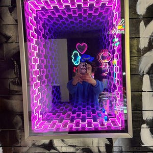 Custom Infinity Neon Mirror, Neon Mirror Wall Decor Decorative Wall Led ...