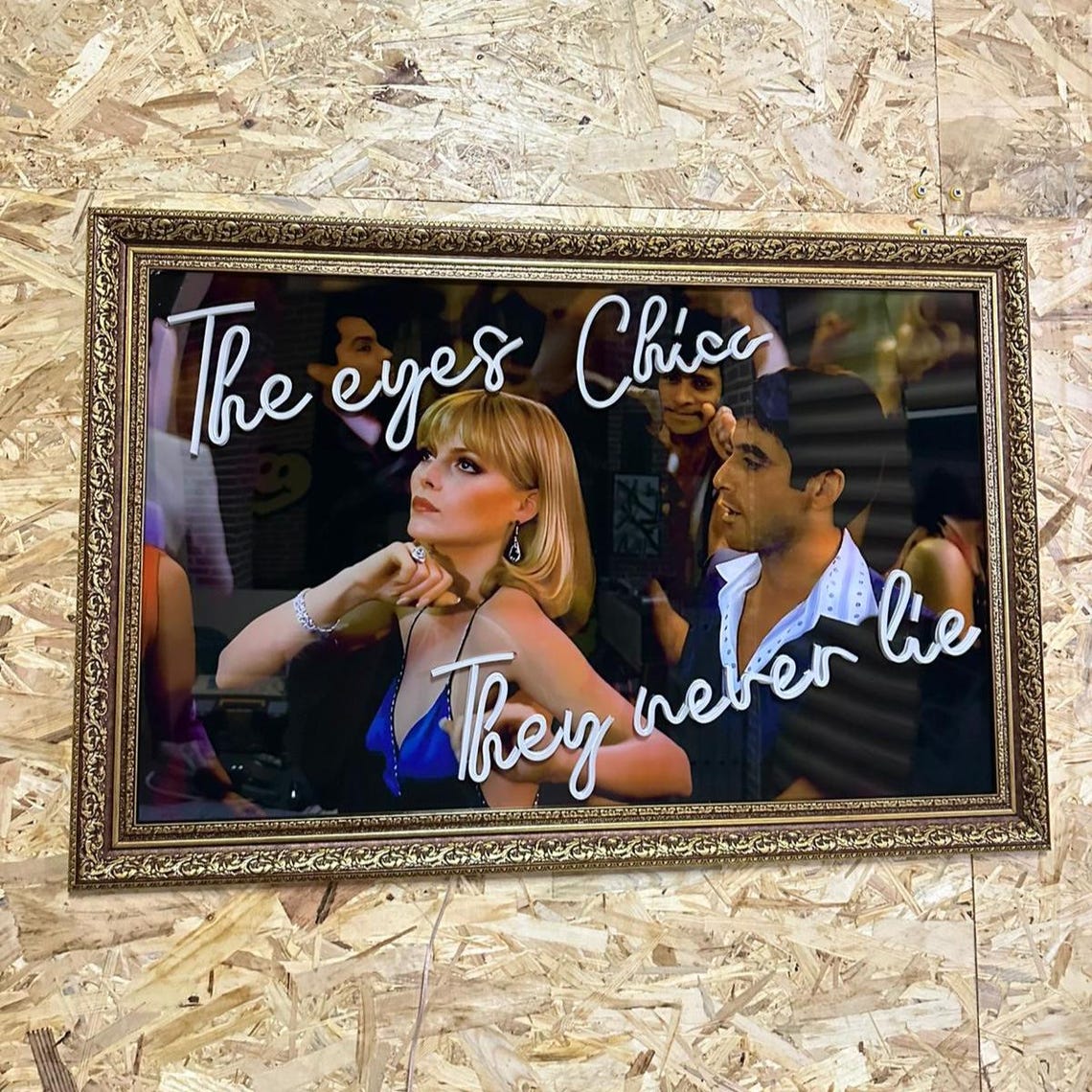 The Eyes Chico They Never Lie Neon Art Painting, Movie Neon ART ...
