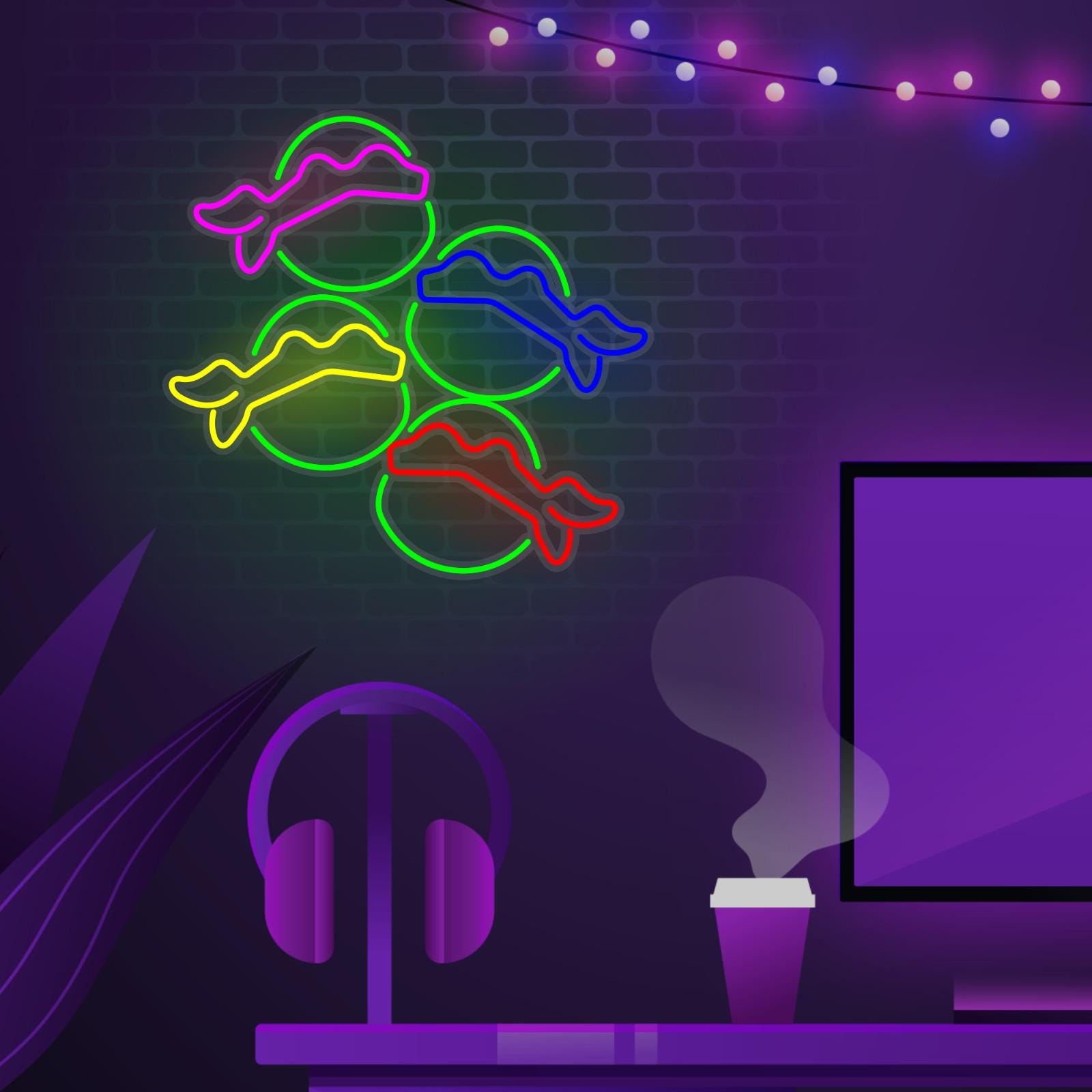 Ninja Turtles Neon Sign, Game Neon Sign, Christmas Housewarming Gifts ...