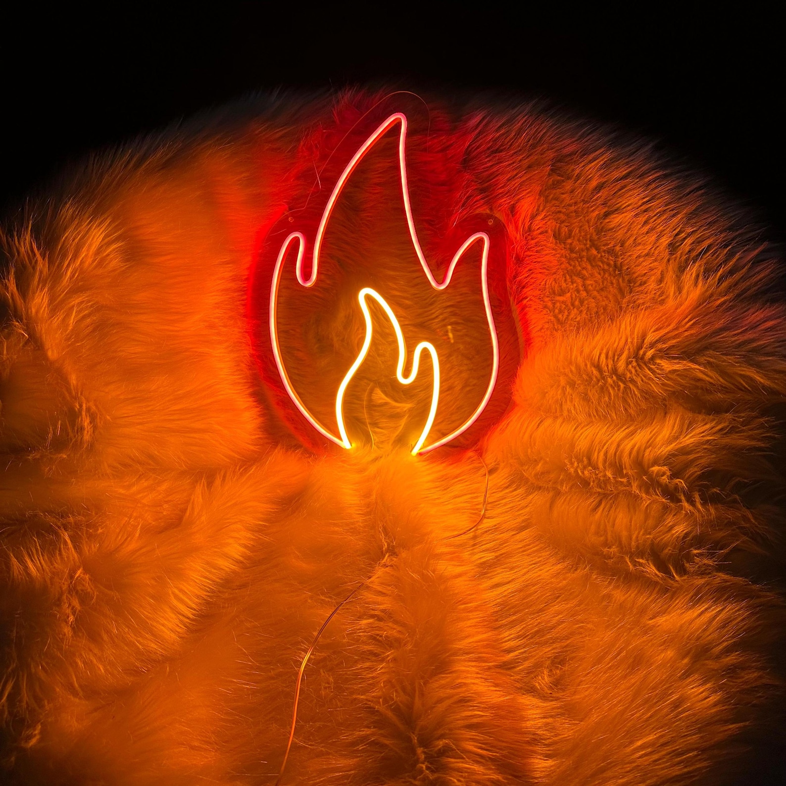 Fire Neon Sign Gaming Wall Decor Neon Light Christmas House Warming ...