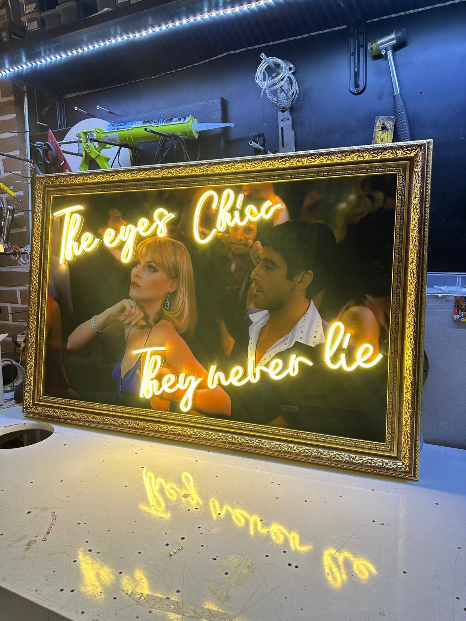 The Eyes Chico They Never Lie Neon Art Painting, Movie Neon ART ...