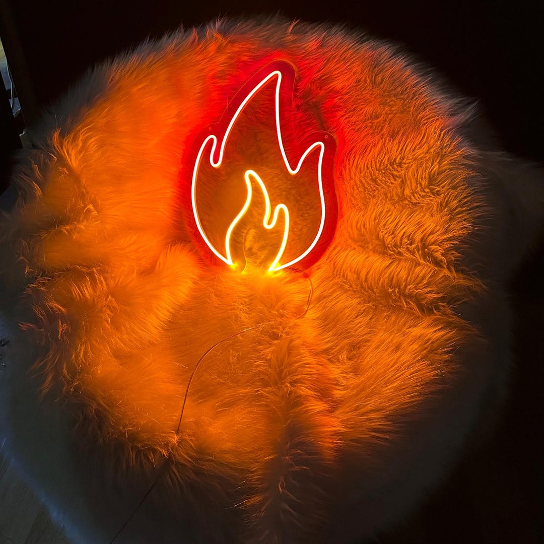 Fire Neon Sign Gaming Wall Decor Neon Light Christmas House Warming ...