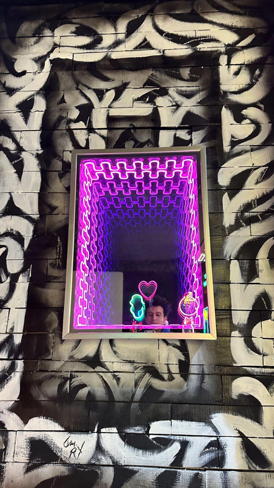 Custom Infinity Neon Mirror, Neon Mirror Wall Decor Decorative Wall Led ...