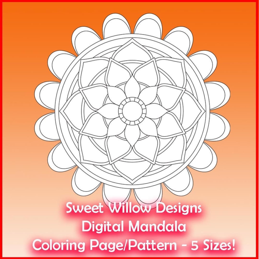 Digital Mandala Design Coloring Page/printable Set for Mandala Dot ...