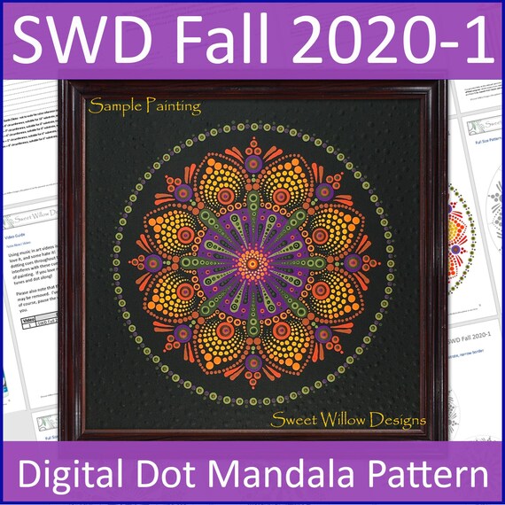 DIGITAL PATTERN Mandala Dot Painting fall 2020-1 | Etsy