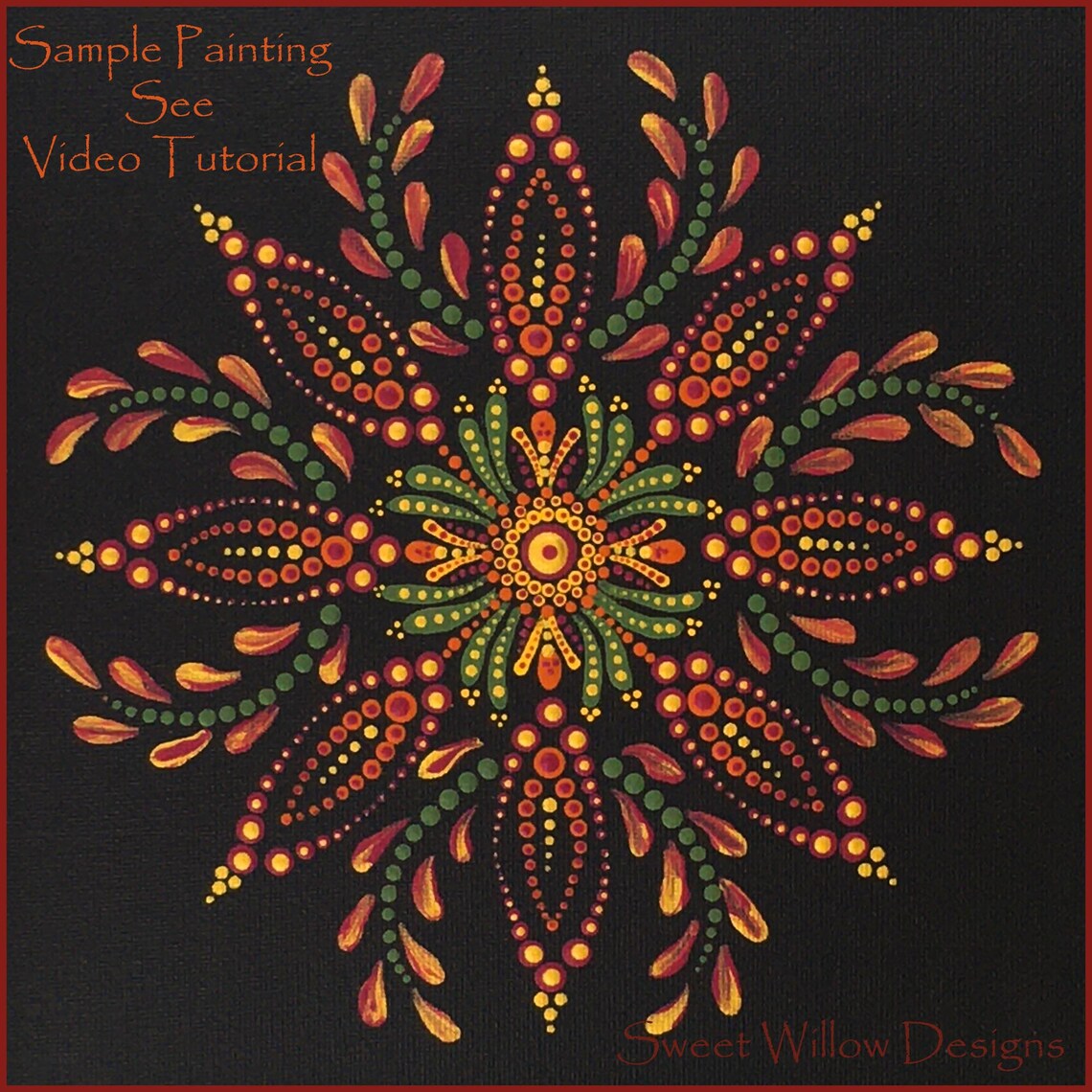 DIGITAL PATTERN Mandala Dot Painting fall 2020-3 | Etsy