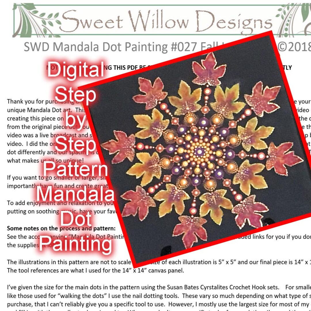 Digital Mandala Dot Pattern #027 - Fall Mixed Media Dot Mandala - Etsy