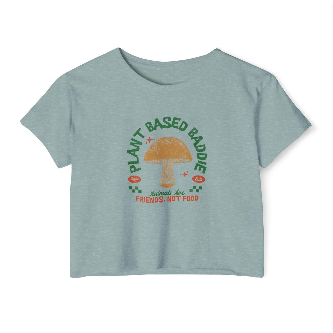 Plant Based Baddie Vegan Crop Top, Women's Shirt, Gift for Her, Vegan ...