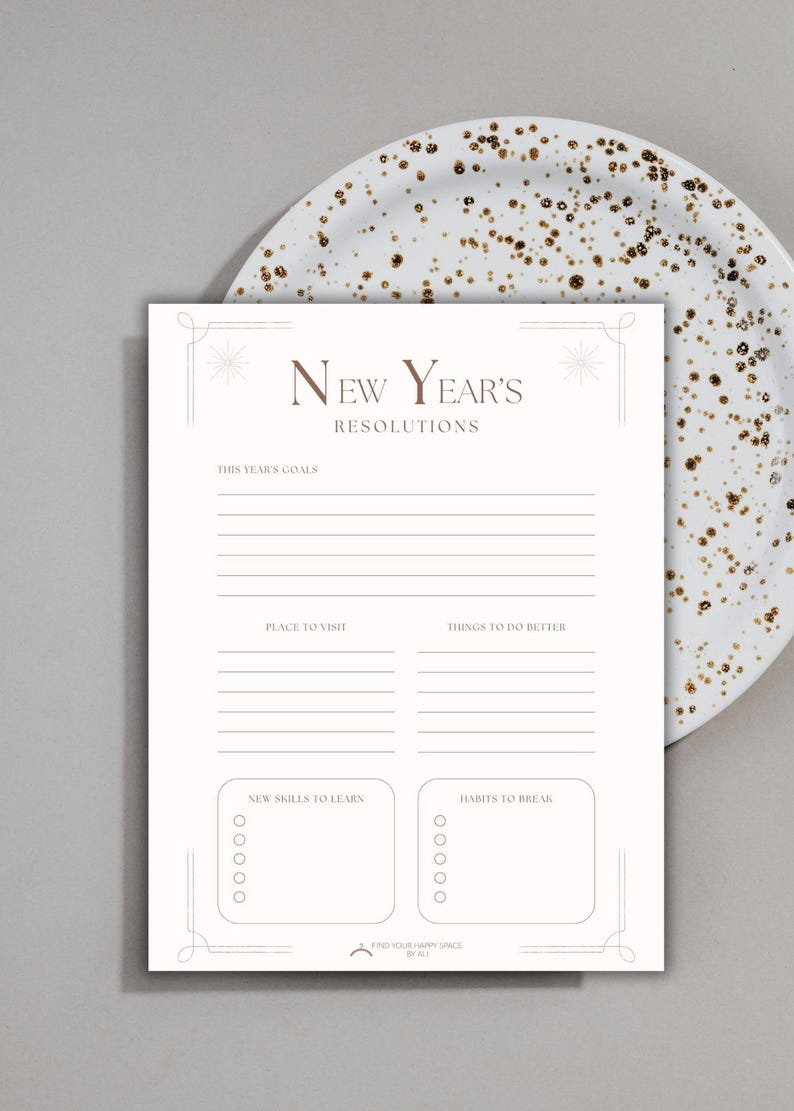 Editable New Year Resolution Planner | New Years Eve Planner Printable ...