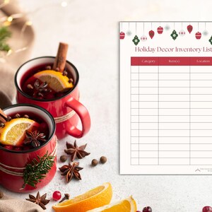 Editable Holiday Organizational Inventory List Christmas Inventory List ...