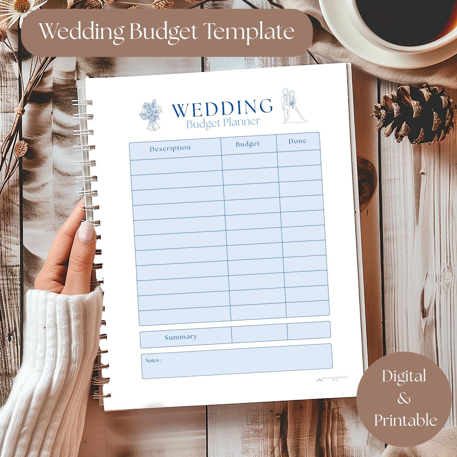Editable Wedding Budget Template | Printable Wedding Planner PDF ...