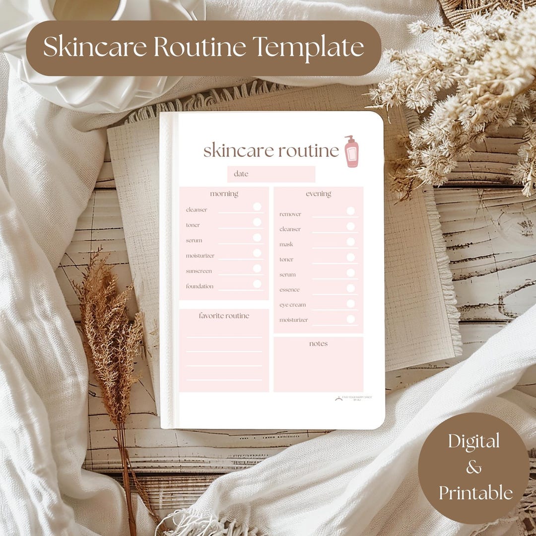 Editable Daily Skincare Routine Template | Printable Beauty Tracker PDF ...
