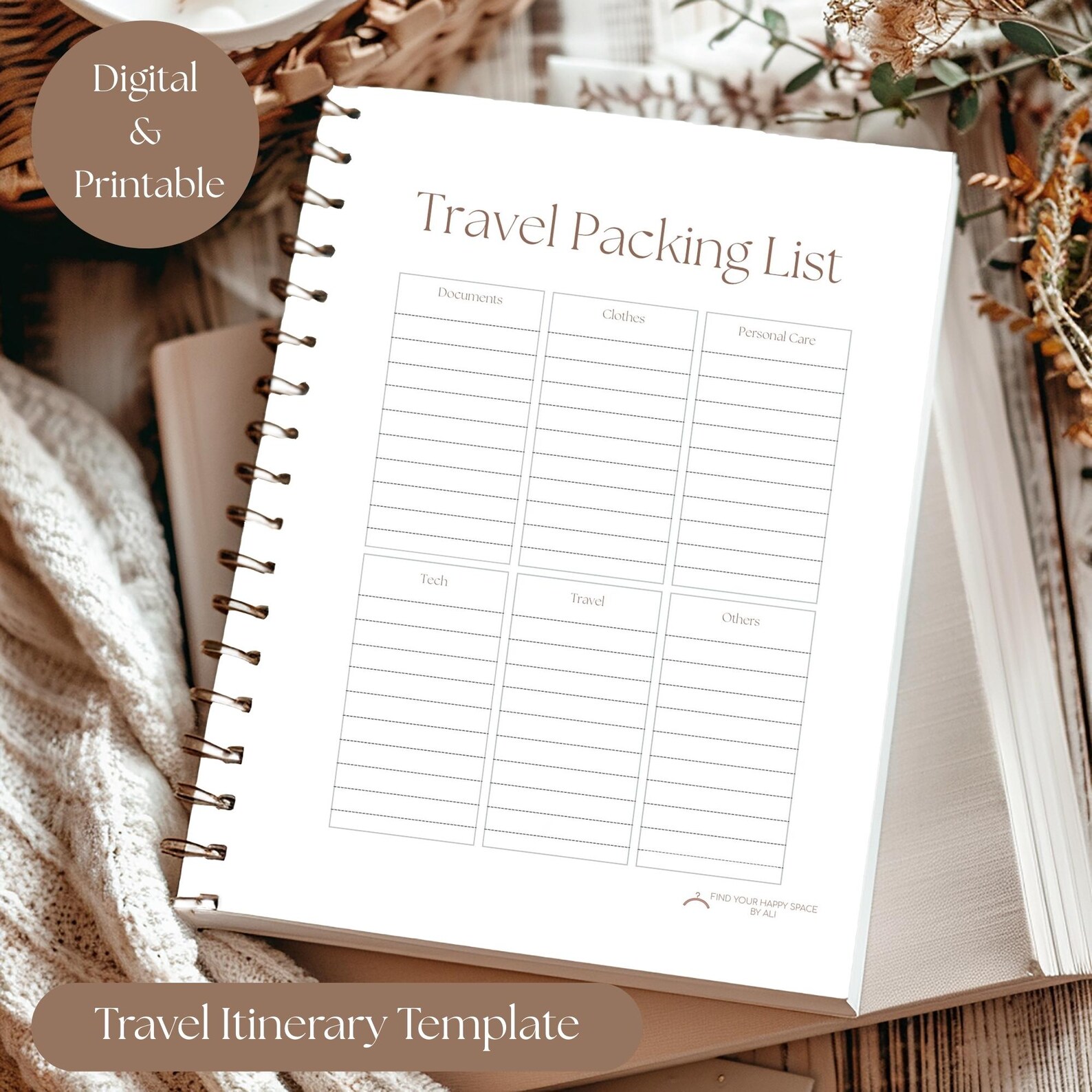 Editable Vacation Packing List Template | Printable Travel Checklist ...