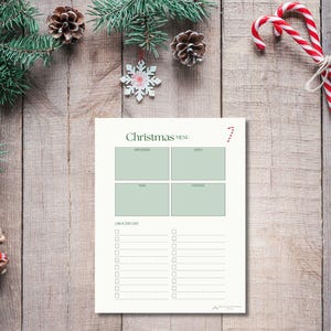 Editable Christmas Menu Planner Holiday Organizational Planner ...