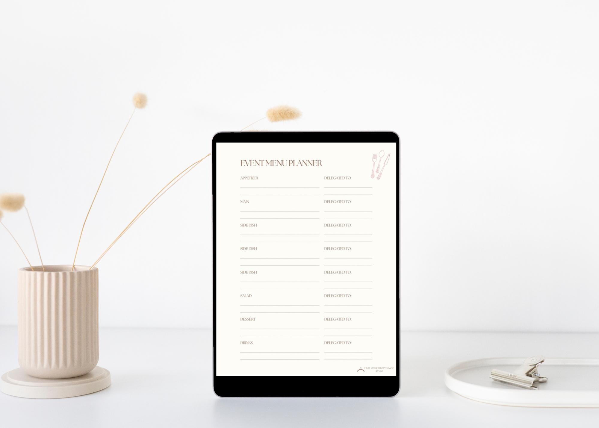 Event Menu Planner Template Editable | Event Food Plan Tracker ...