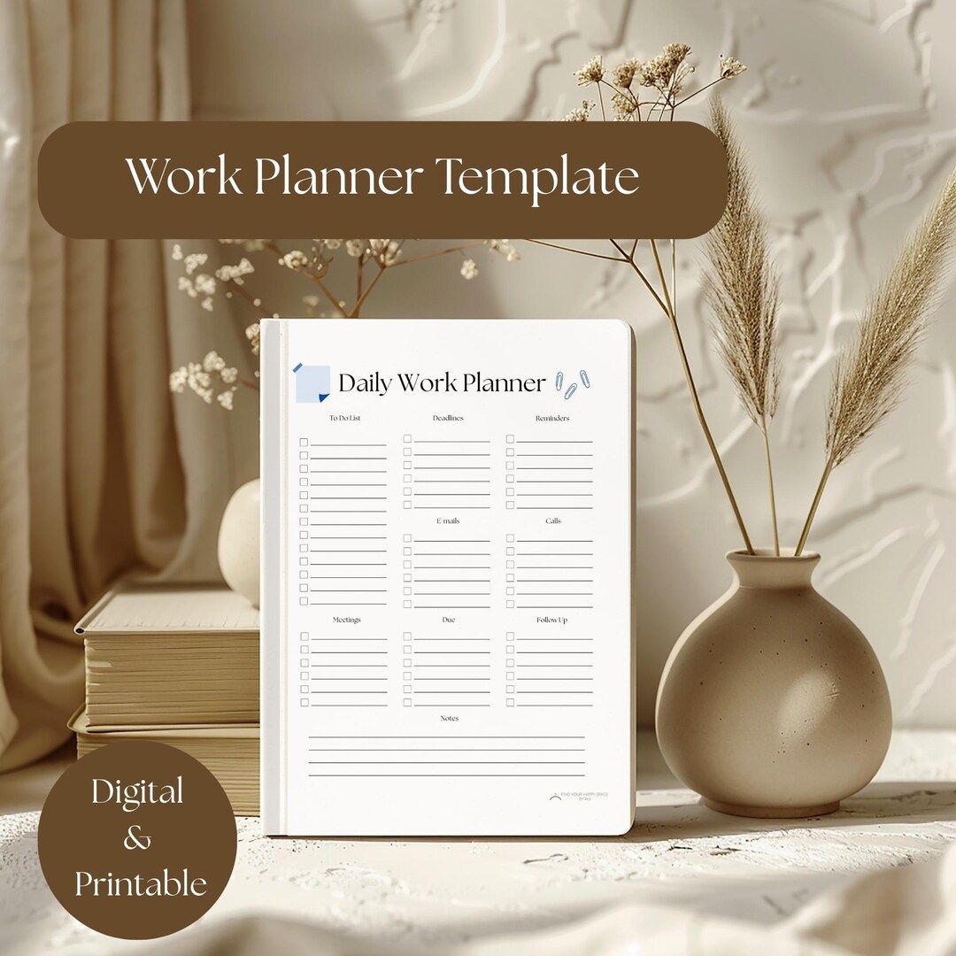 Planner Template for Remote & Freelance Workers | Editable Daily Work ...