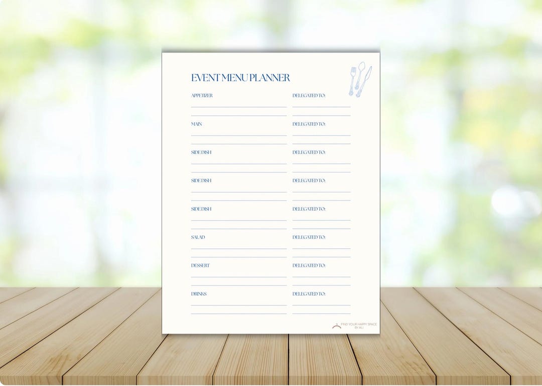 Editable Event Menu Planner Template | Event Food Plan Tracker ...