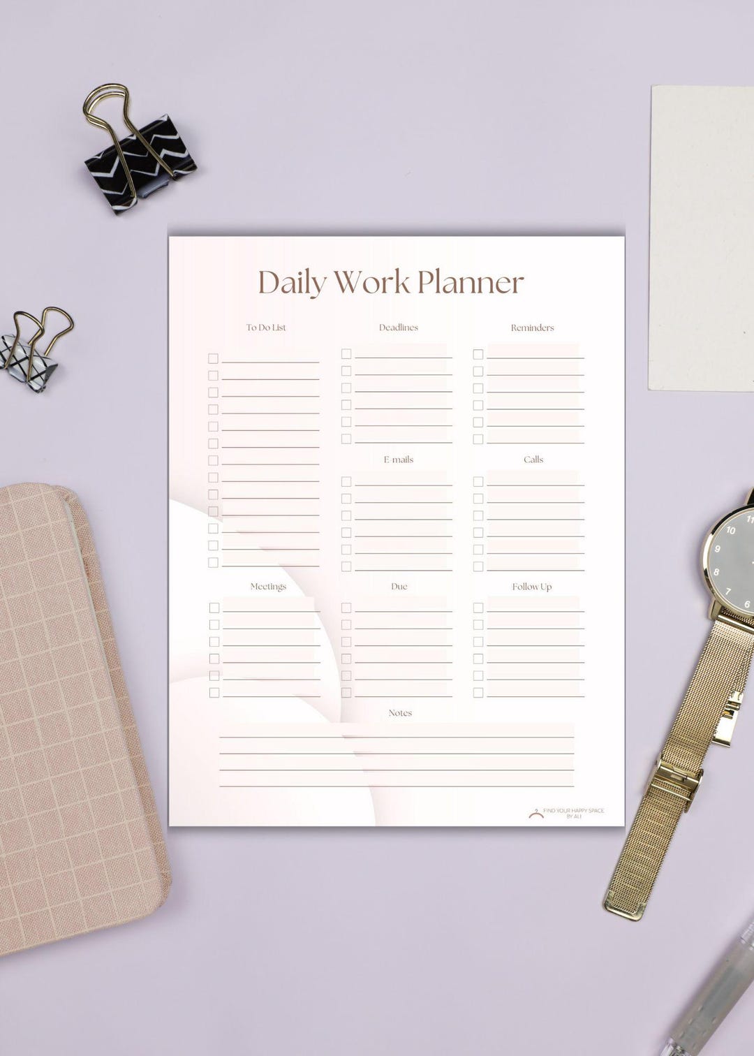 Editable Workday Planner Daily Work Organizer Planner Template ...