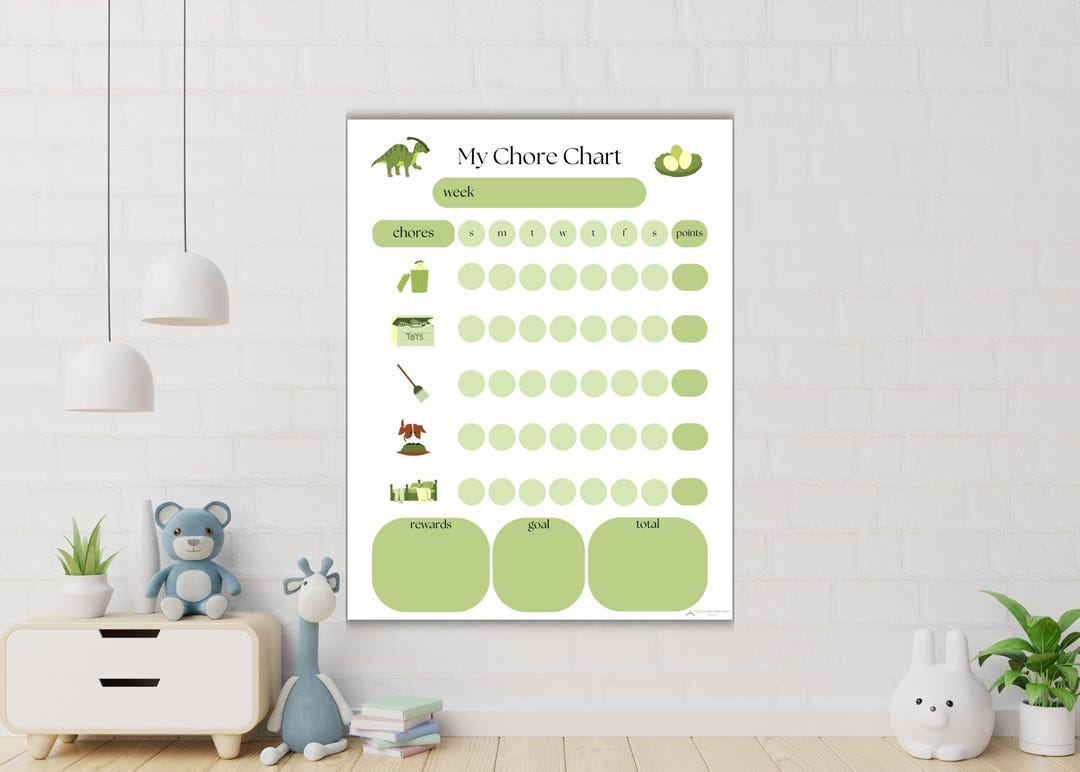 Kids Chore Chart Dinosaur Template Editable | Dinosaur Chore Chart ...