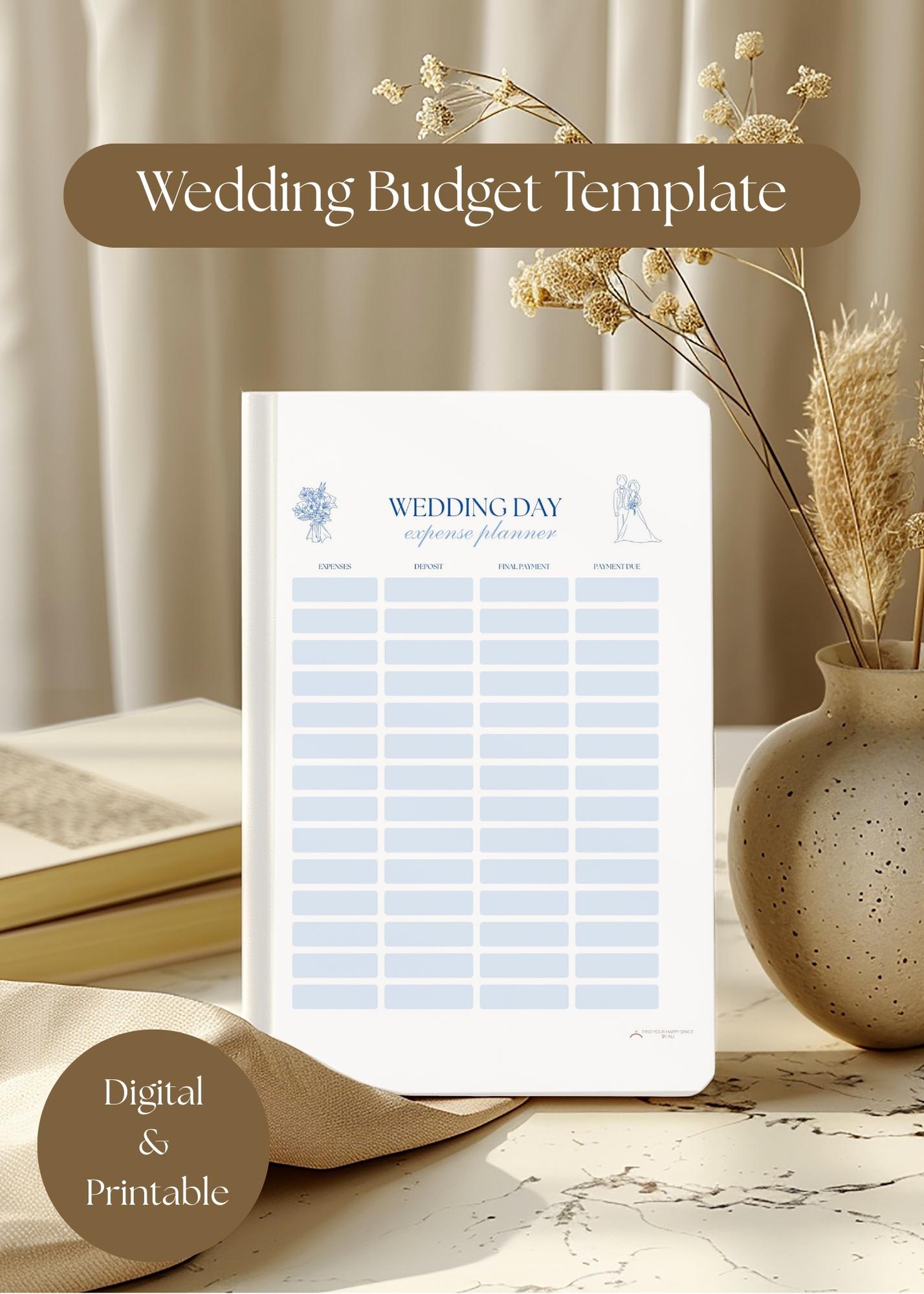 Editable Wedding Expense Tracker | Printable Budget Planner PDF ...