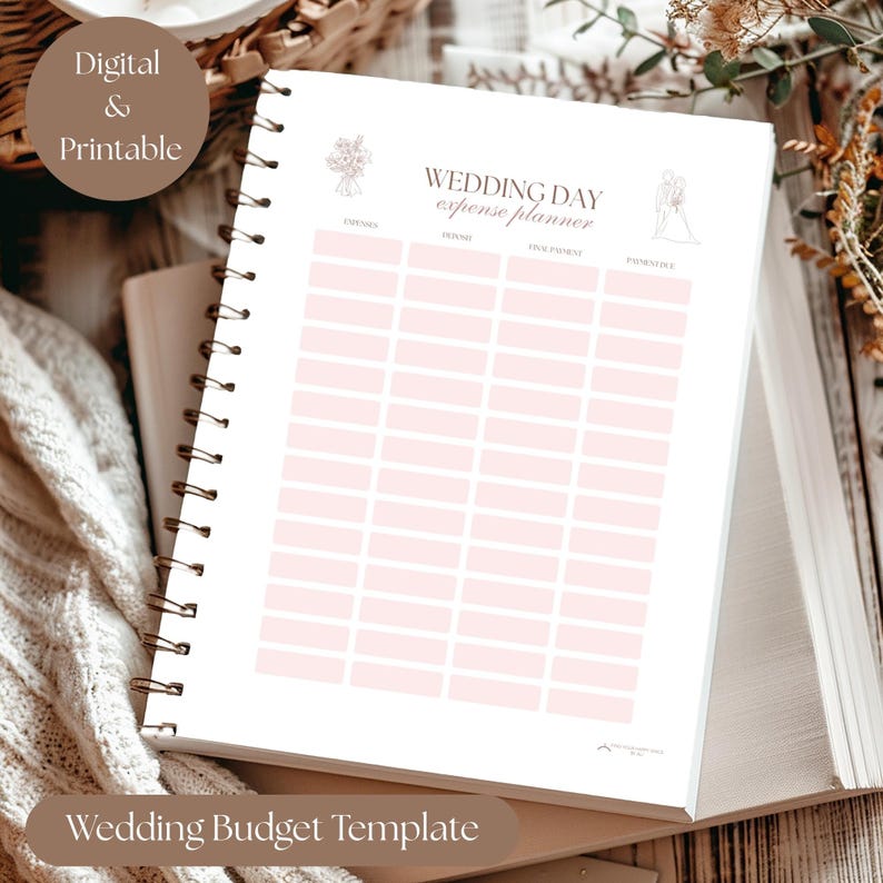 Editable Wedding Expense Tracker | Printable Budget Planner PDF ...