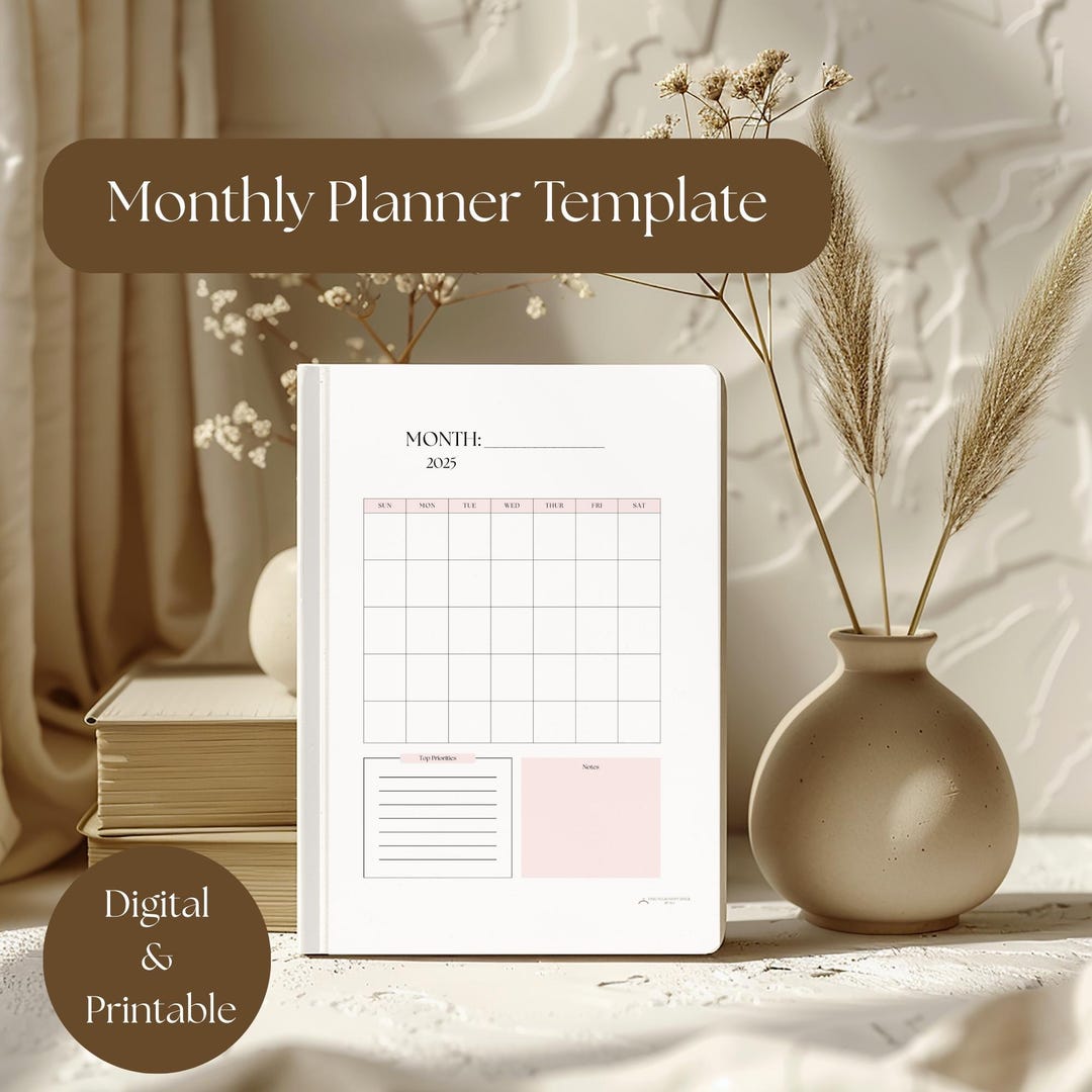 2025 Monthly Planner Printable – Editable PDF | Digital Organizer ...