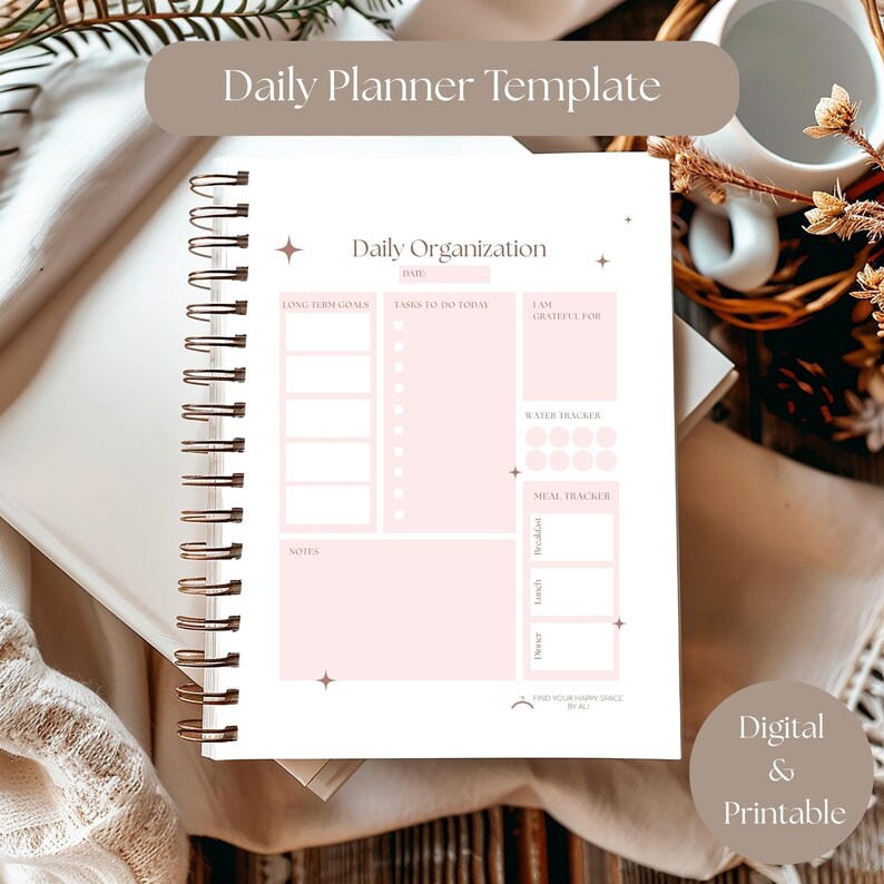 2025 Daily Planner Printable – Editable PDF | Digital Organizer ...