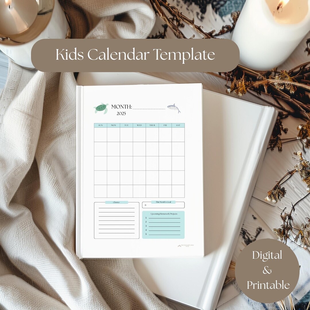 2025 Under the Sea Calendar – Kids' Printable Monthly Planner ...