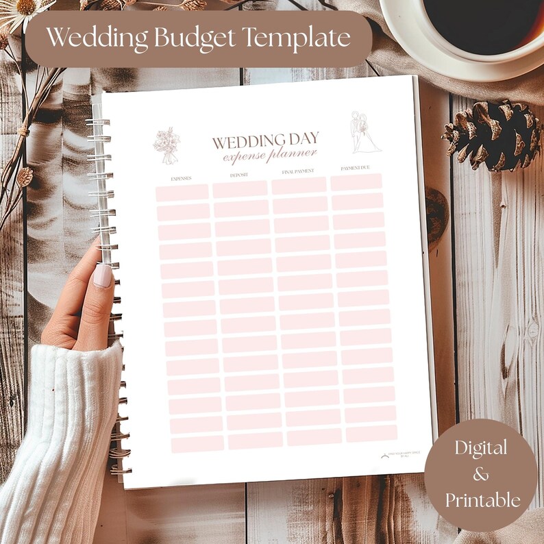 Editable Wedding Expense Tracker | Printable Budget Planner PDF ...