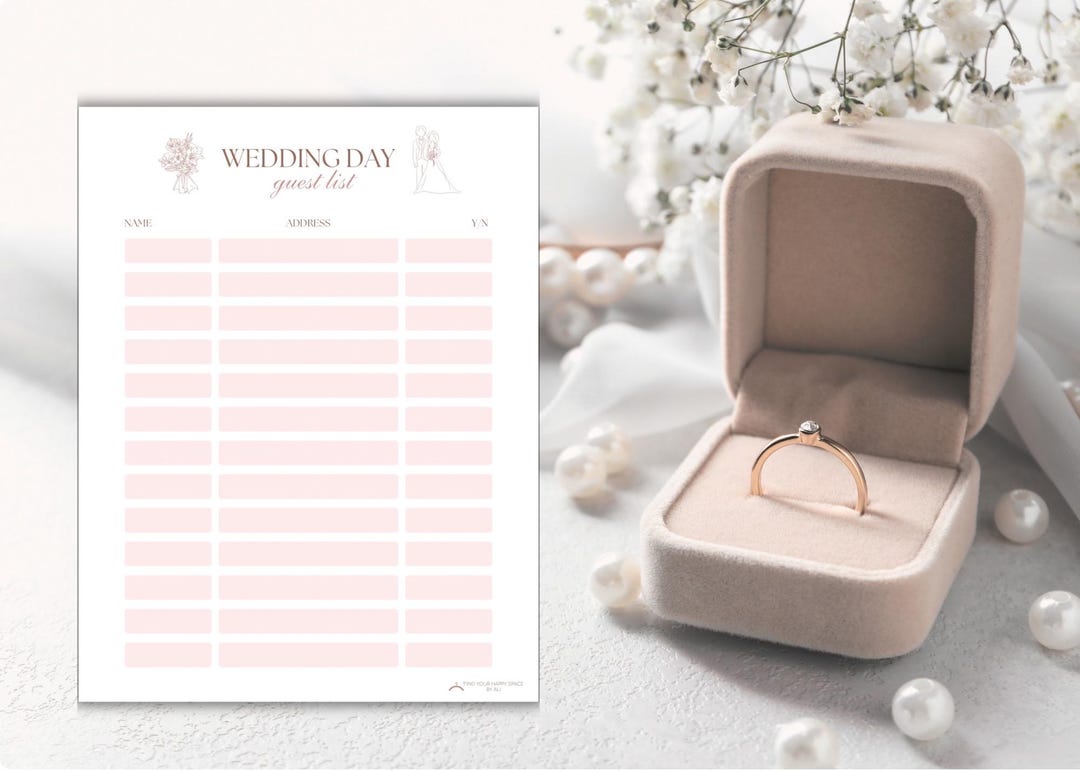 Editable Wedding Guest Template Wedding Guest List Printable Wedding ...