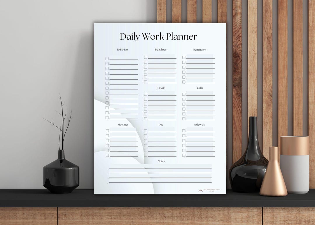Editable Workday Planner Daily Work Organizer Planner Template ...