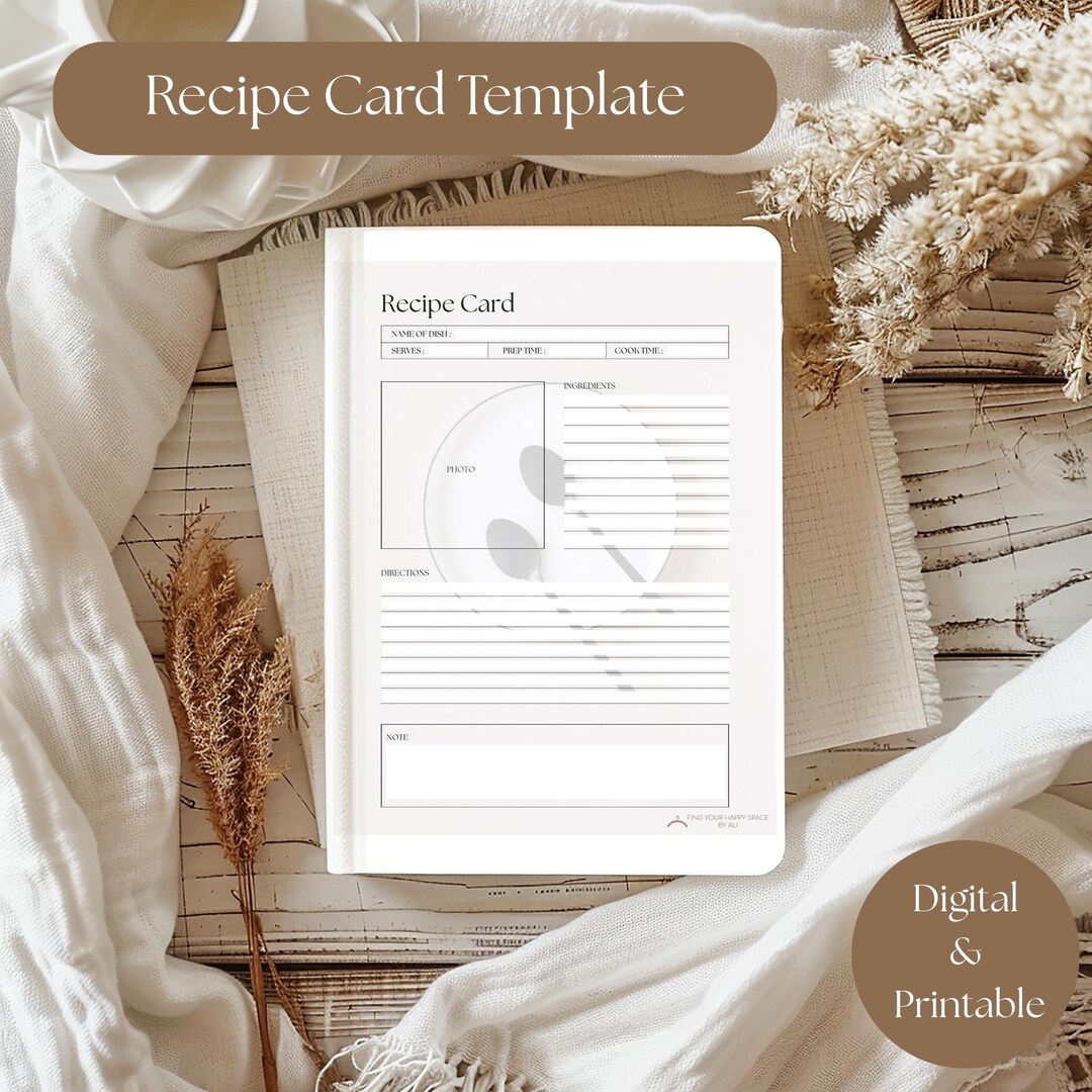 Editable Recipe Card Planner | Printable Recipe Organizer PDF | Digital ...