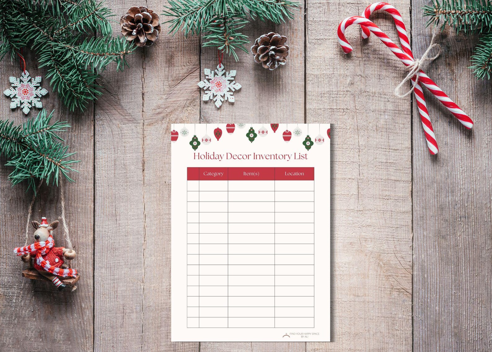 Editable Holiday Organizational Inventory List Christmas Inventory List ...