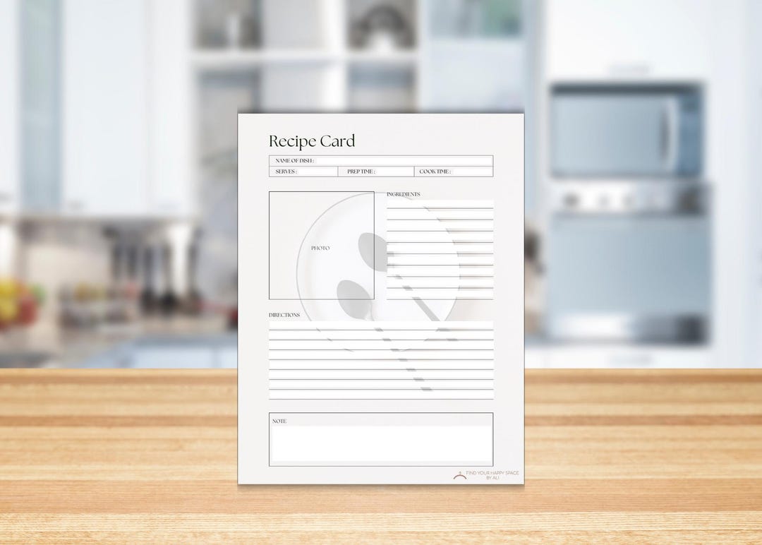 Recipe Card Planner Editable | Recipe Card Template Printable | Digital ...