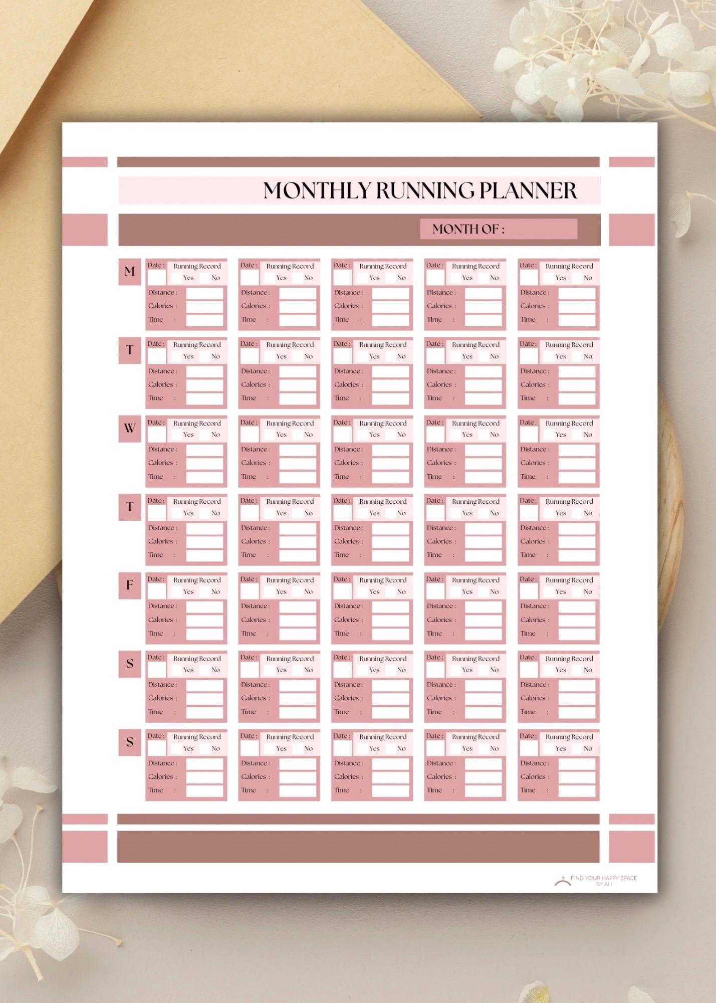 Editable 2025 Daily Running Planner Running Plan Template Printable ...